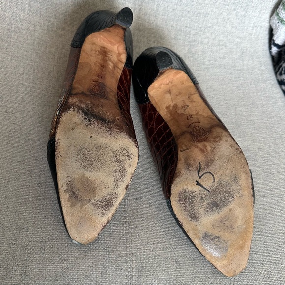 Gucci | Shoes | Vintage Gucci Spectator Wingtip Alligator Crocodile ...